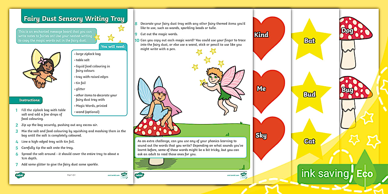 Fairy Dust Sensory Writing Tray (teacher made) - Twinkl