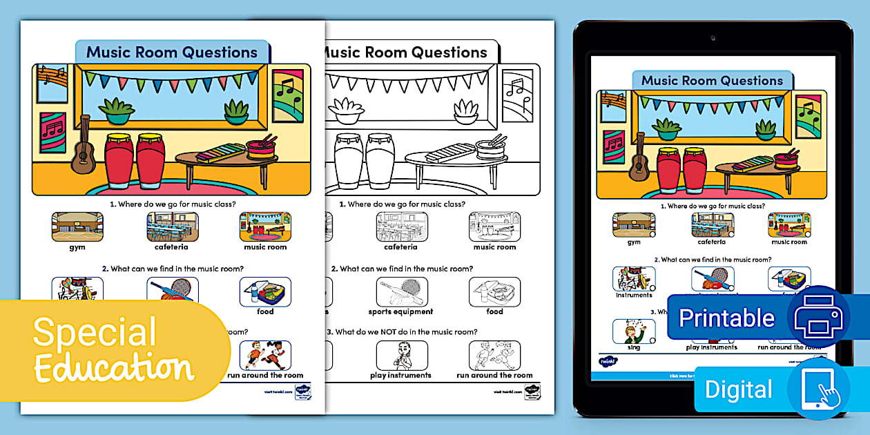 Life Skills: Music Room Comprehension for Special Education