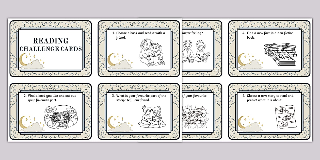 Celestial-Themed Reading Challenge Cards (teacher made)
