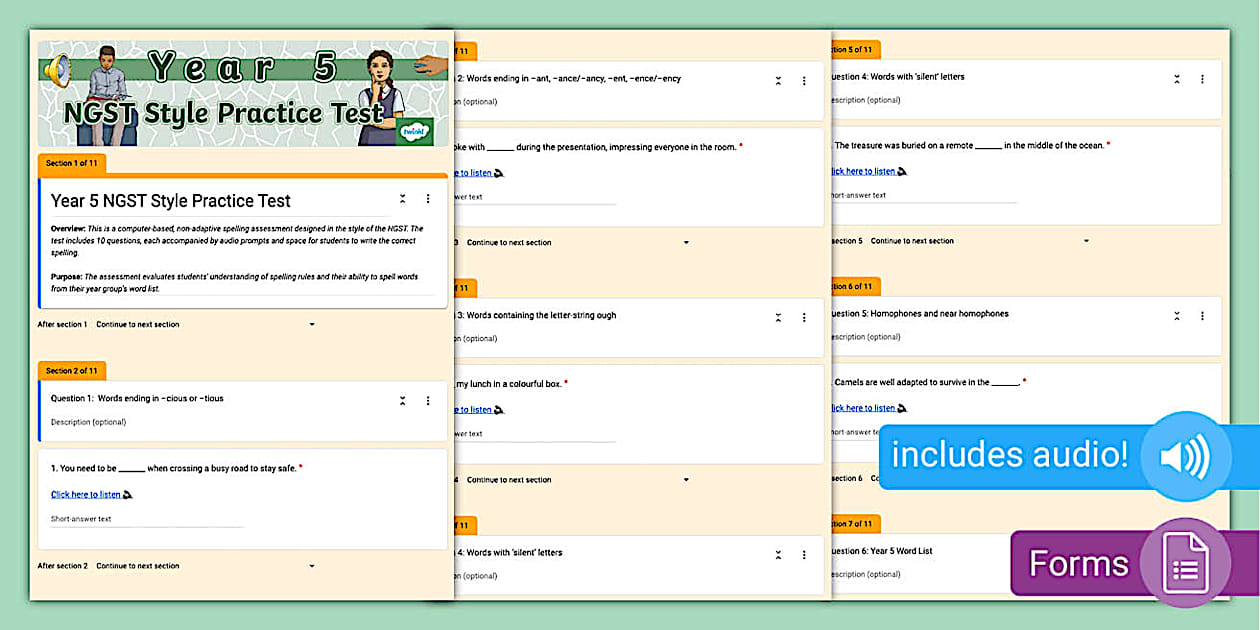 Year 5 NGST Style Practice Test