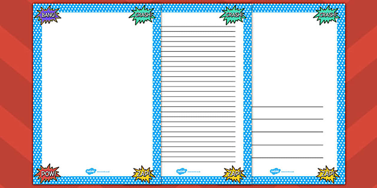 Superhero Polka Dot Page Borders - Twinkl