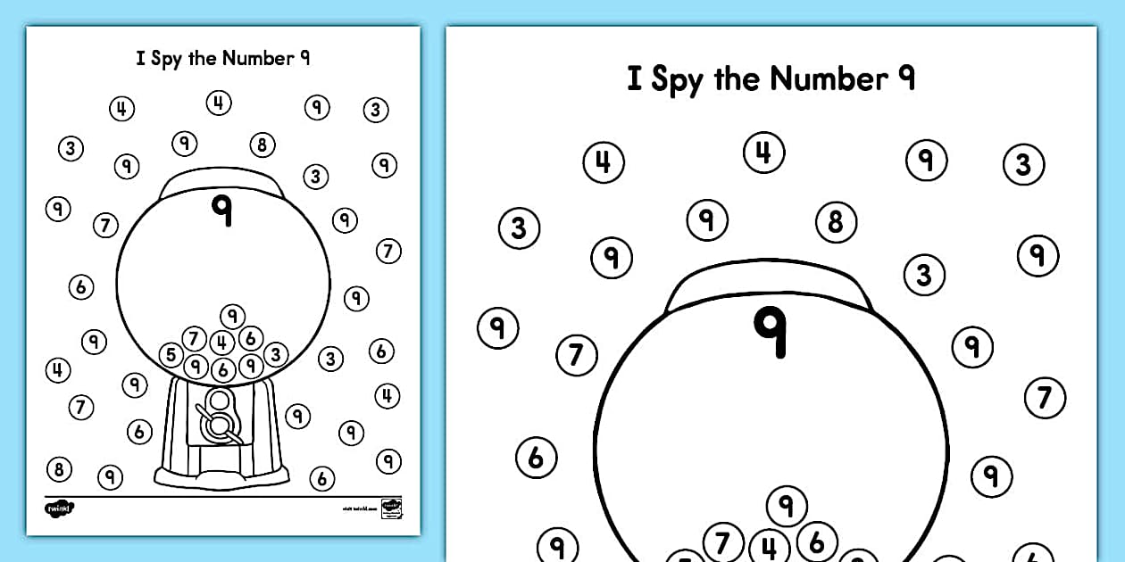I Spy the Number 9 Activity - Twinkl