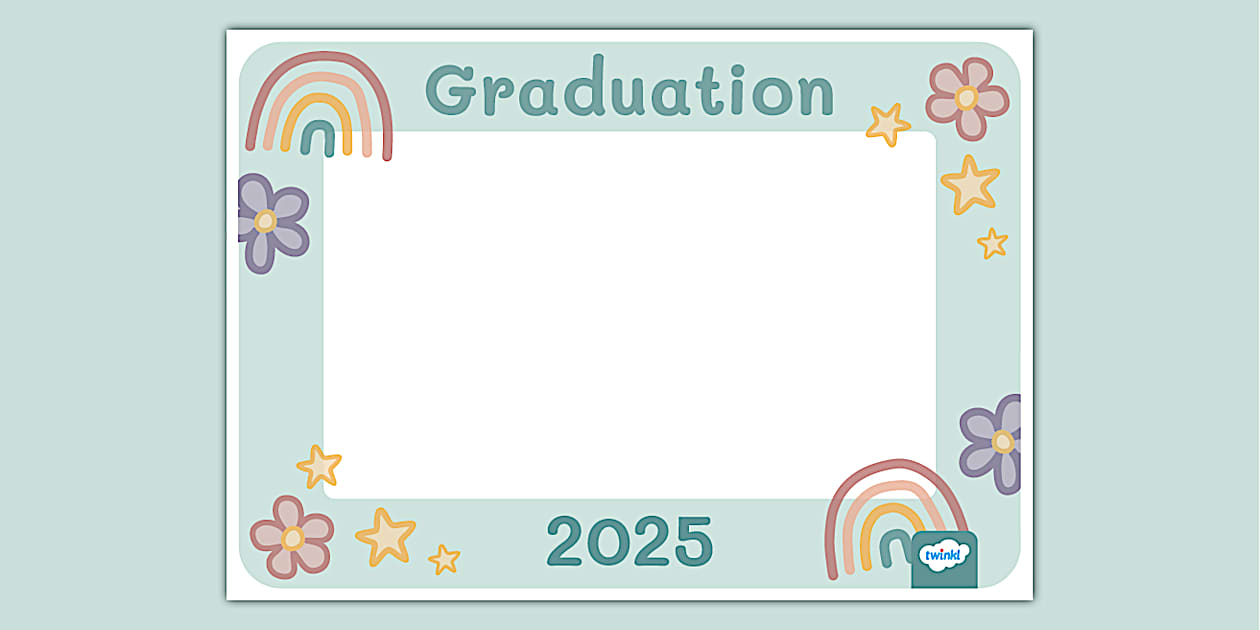 Muted Rainbow Graduation Photo Frame | Twinkl - Twinkl