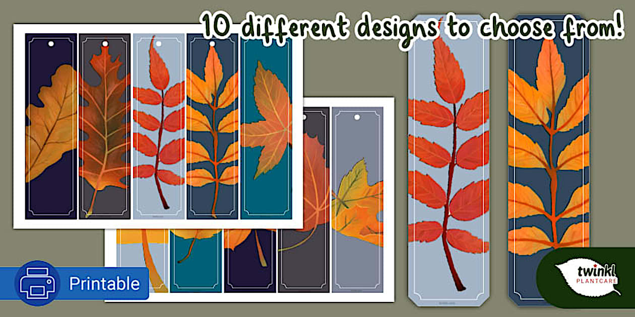 Printable Autumn Leaf Bookmarks (teacher made) - Twinkl