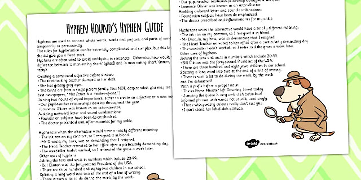 Use Hyphens to Avoid Ambiguity Teacher Guide - Twinkl