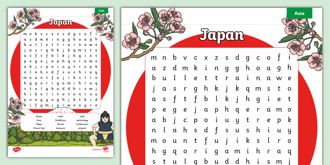 KS1 Japan Word Search - Asia - KS1 (teacher made) - Twinkl
