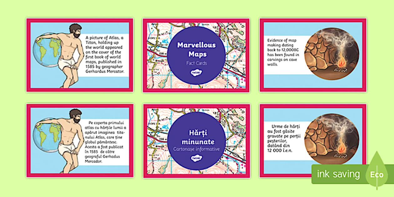 Marvellous Maps Fact Cards Romanian Translation-Romanian-translation