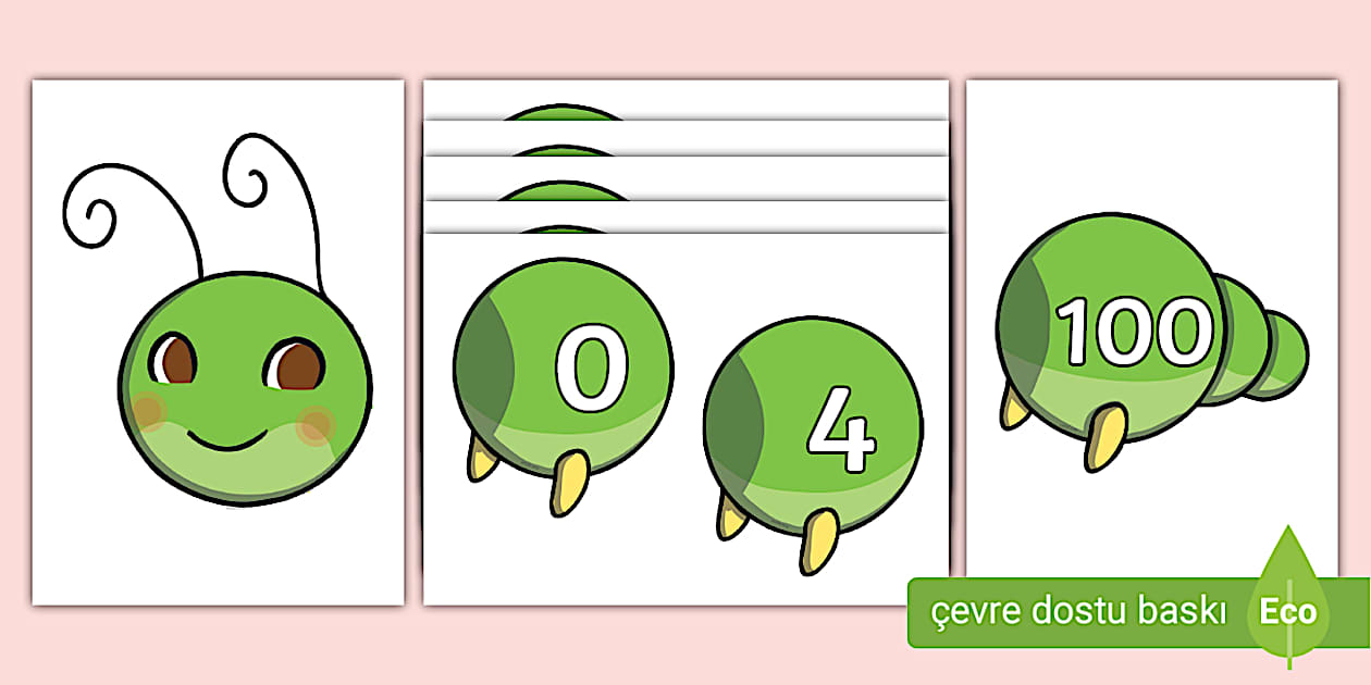Counting in 4s Number Caterpillar Display Activity - Twinkl