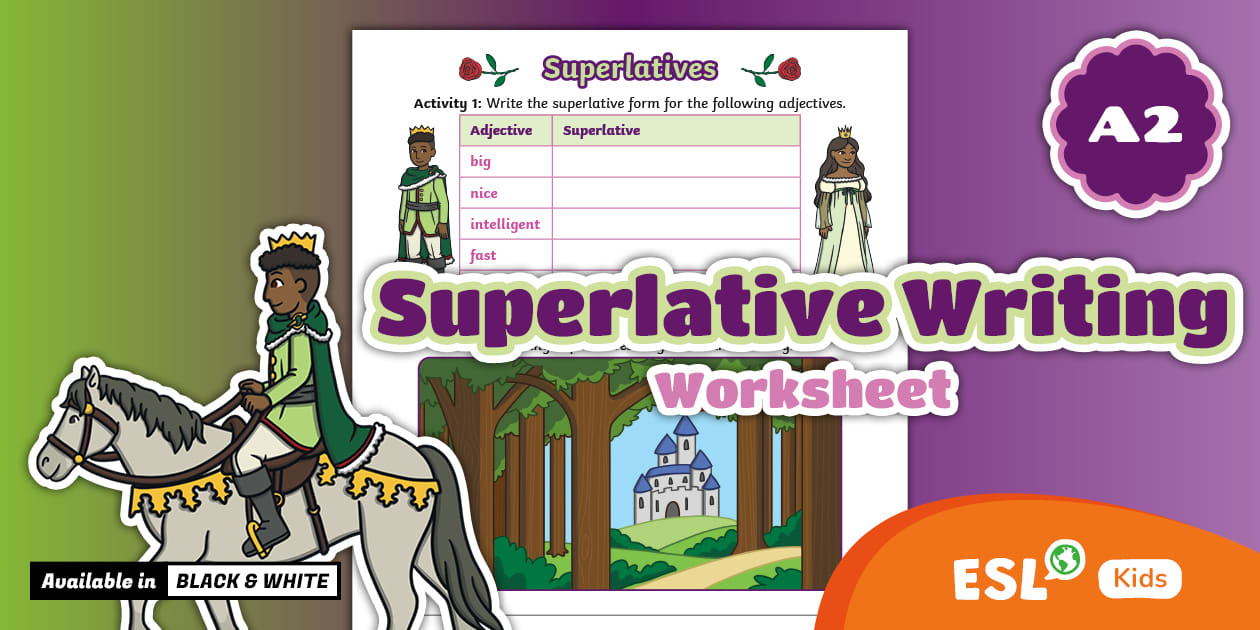 ESL Superlative Writing Sheet for Kids