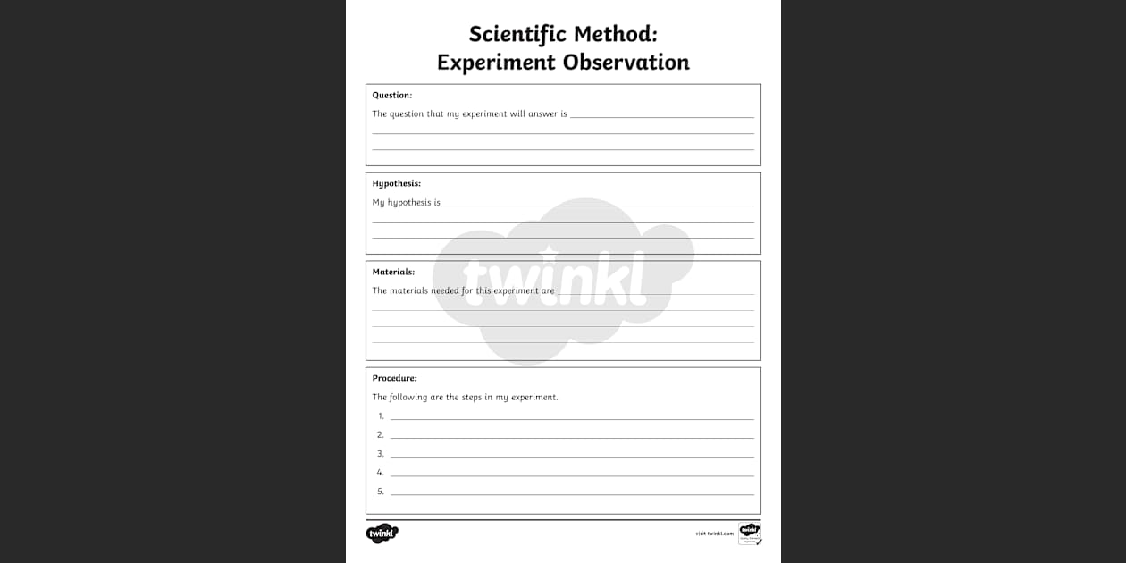 scientific method experiment template