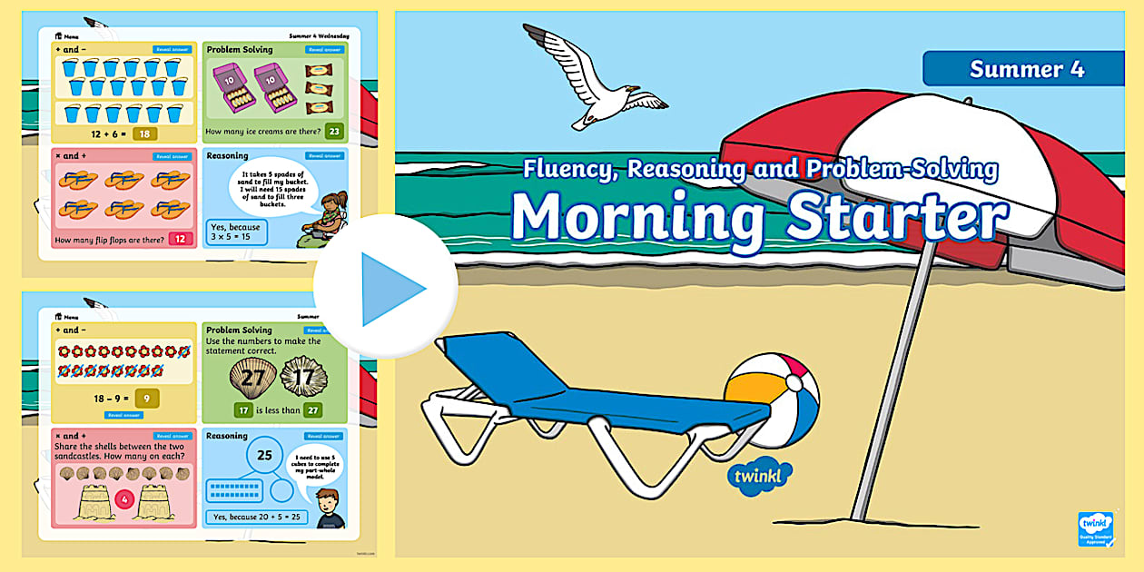 Year 1 Maths Summer Morning Starter PowerPoint 4 - Twinkl
