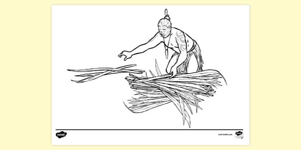Brother Piling Harakeke Colouring Sheet | Colouring Sheets