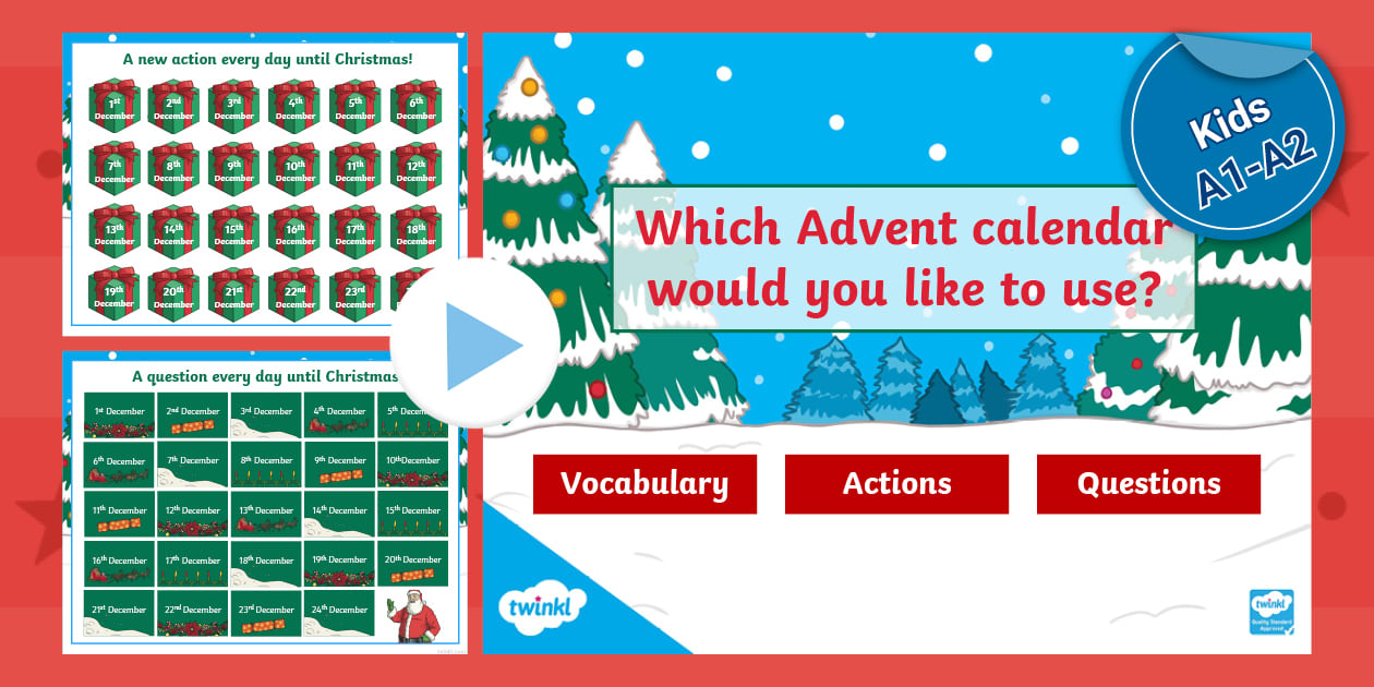 FREE ESL Christmas Advent Calendar (teacher made) - Twinkl