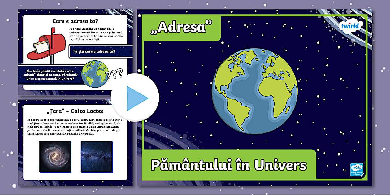 „Adresa” Pământului în Univers – Prezentare PowerPoint