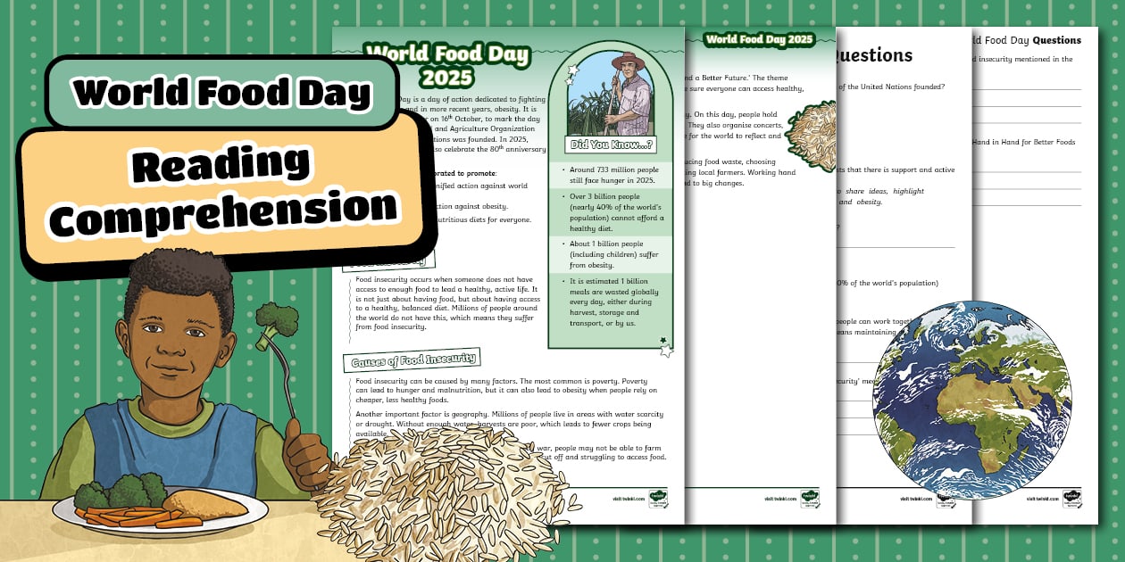 World Food Day Reading Comprehension