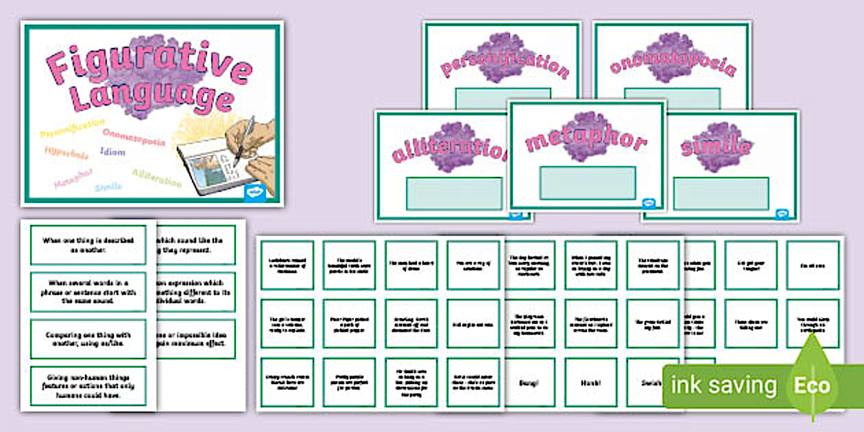 Figurative Language Sorting Display Flashcards - Twinkl