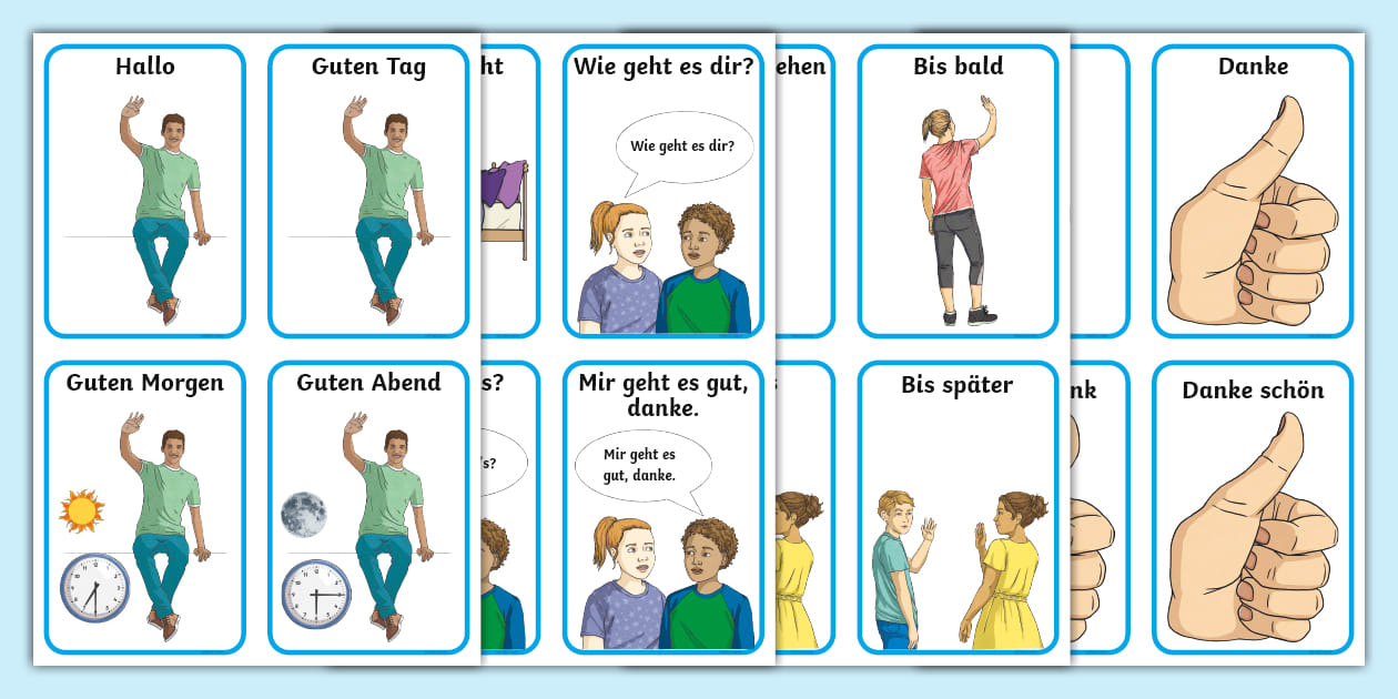 Flashcards : Saluer en allemand - Twinkl