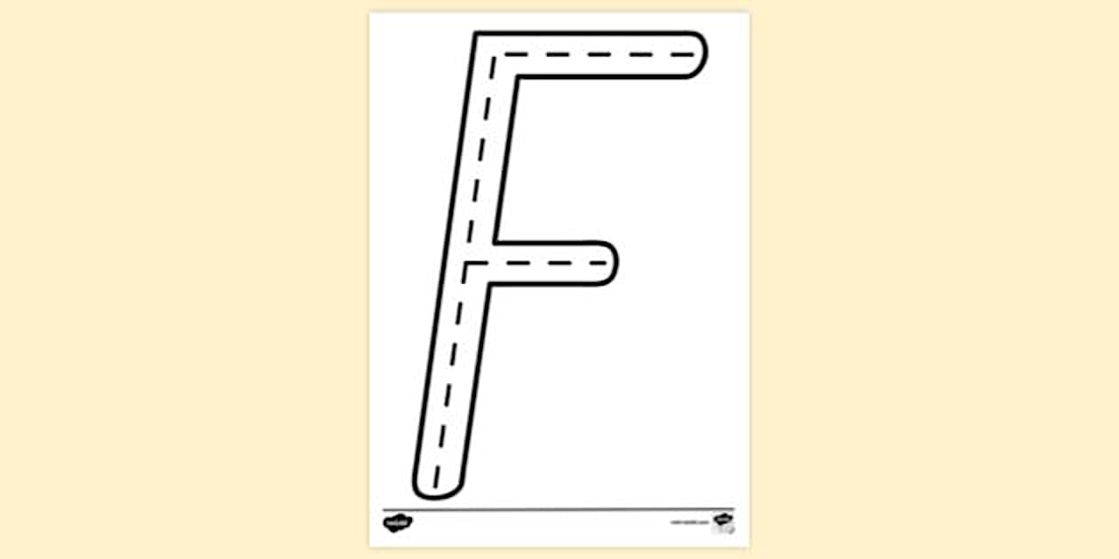NZ Capital F Road Lettering Colouring | Colouring Sheets