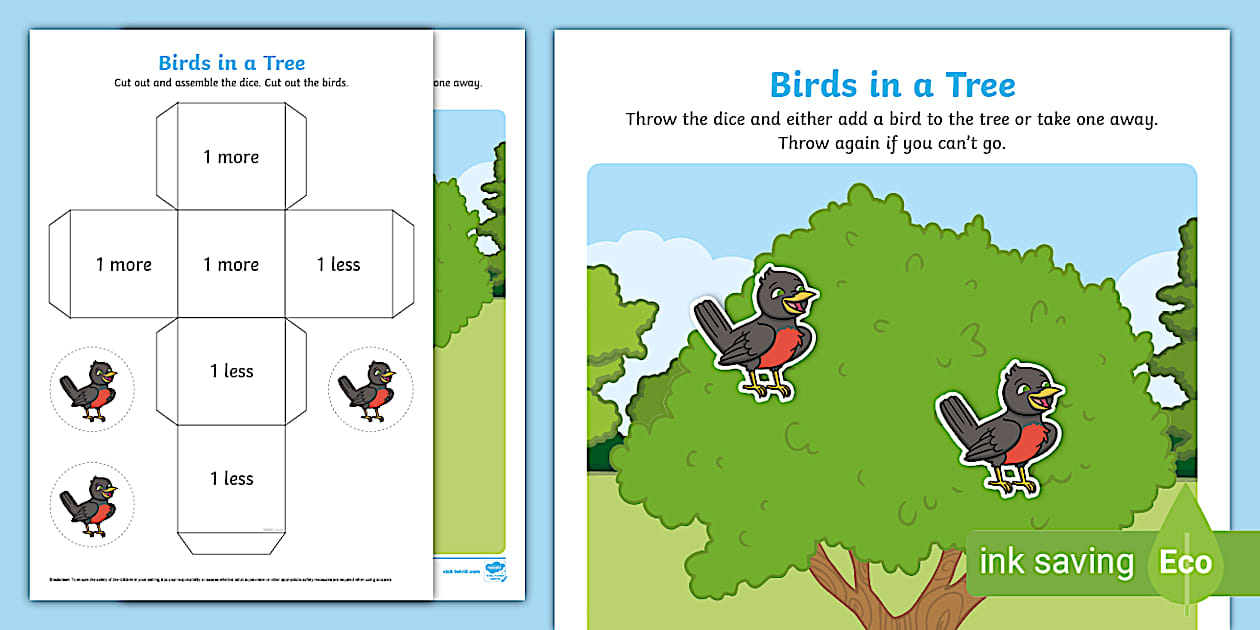 👉 Birds in a Tree One More/One Less Activity | Twinkl