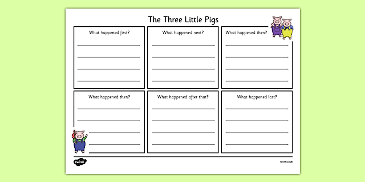 The Three Little Pigs Simple Story Writing Frame - Twinkl