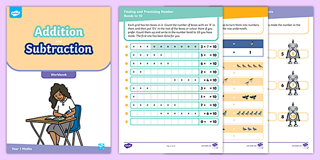 Simple Addition and Subtraction Worksheets | Year 1 - Twinkl