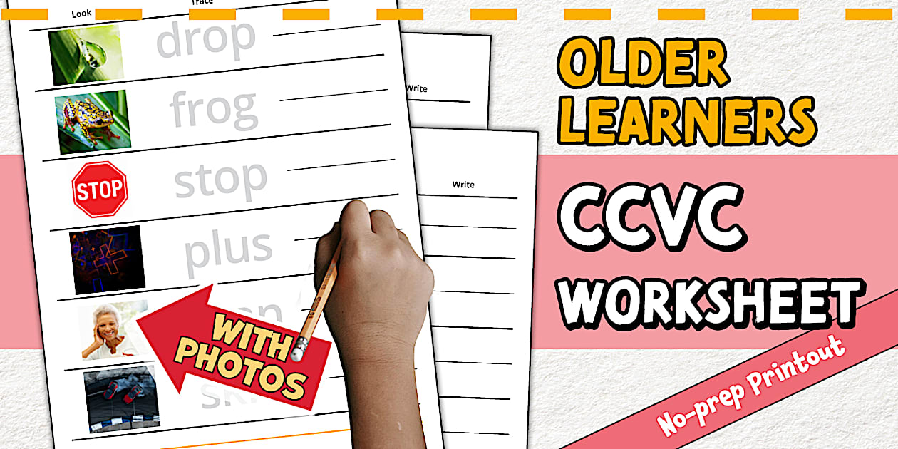 SEND Older Learners - CCVC Worksheet - Twinkl KS3