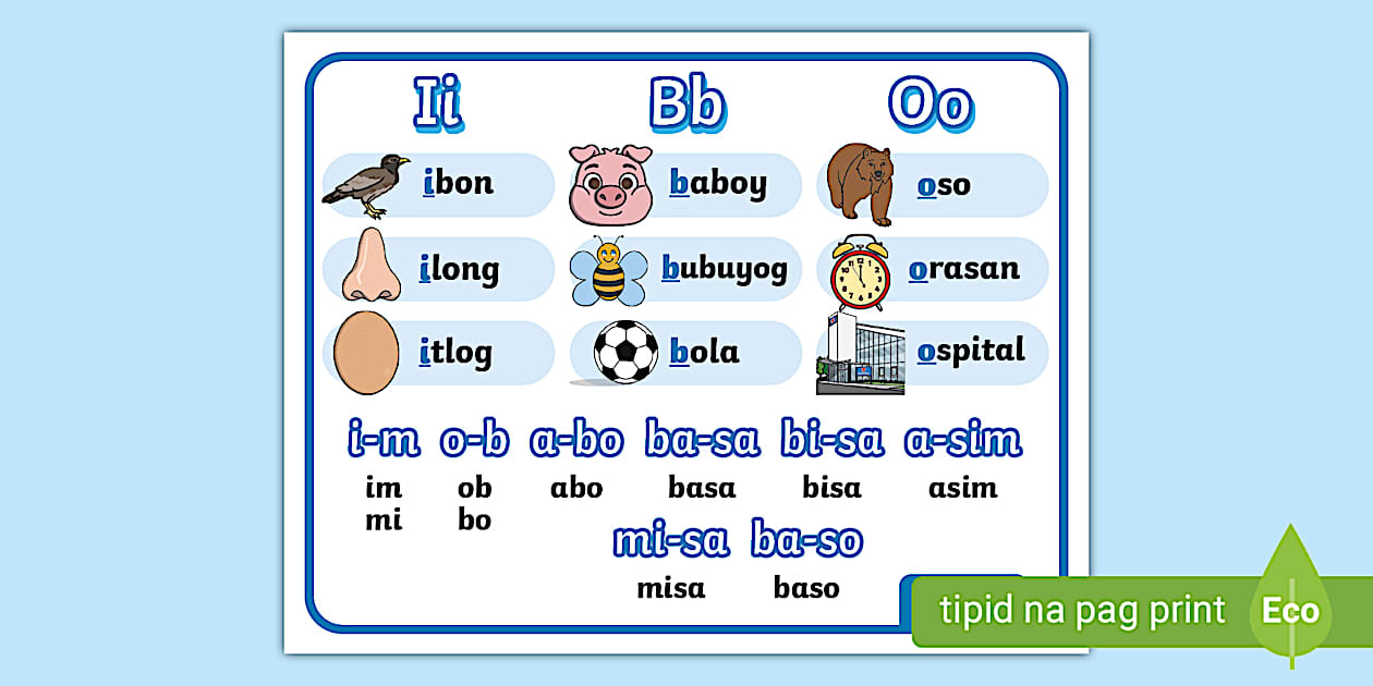 Marungko poster (i, b, o) | Philippines | Twinkl - Twinkl