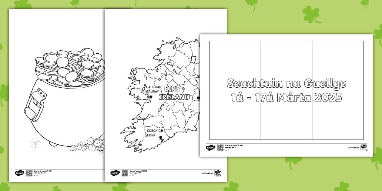Seachtain na Gaeilge Colouring Pages | Fine motor skills
