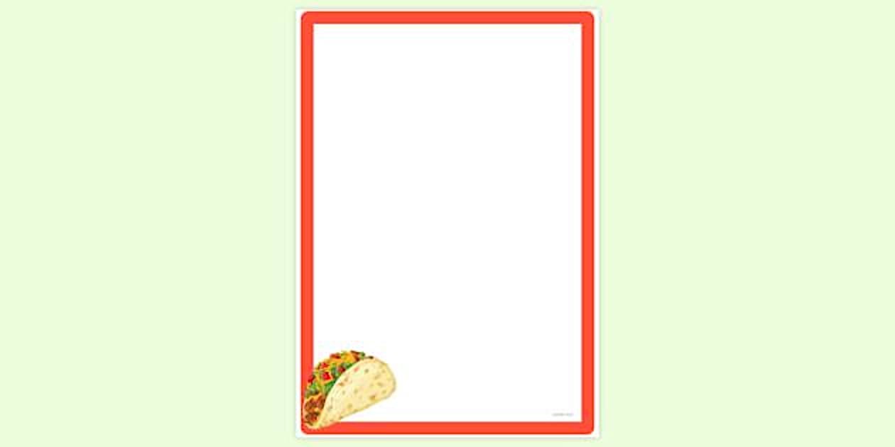 Simple Blank Taco Page Border | Printable Twinkl Resource