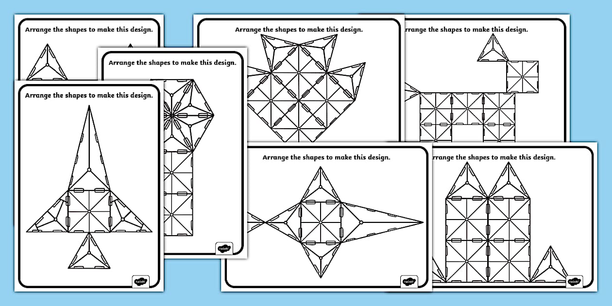 Magnetic Tile Challenge Cards - Magnetic Tile Ideas - Twinkl