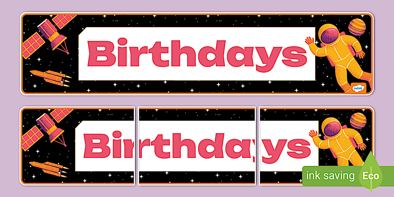 Space-Themed Birthdays Display Banner (teacher made)