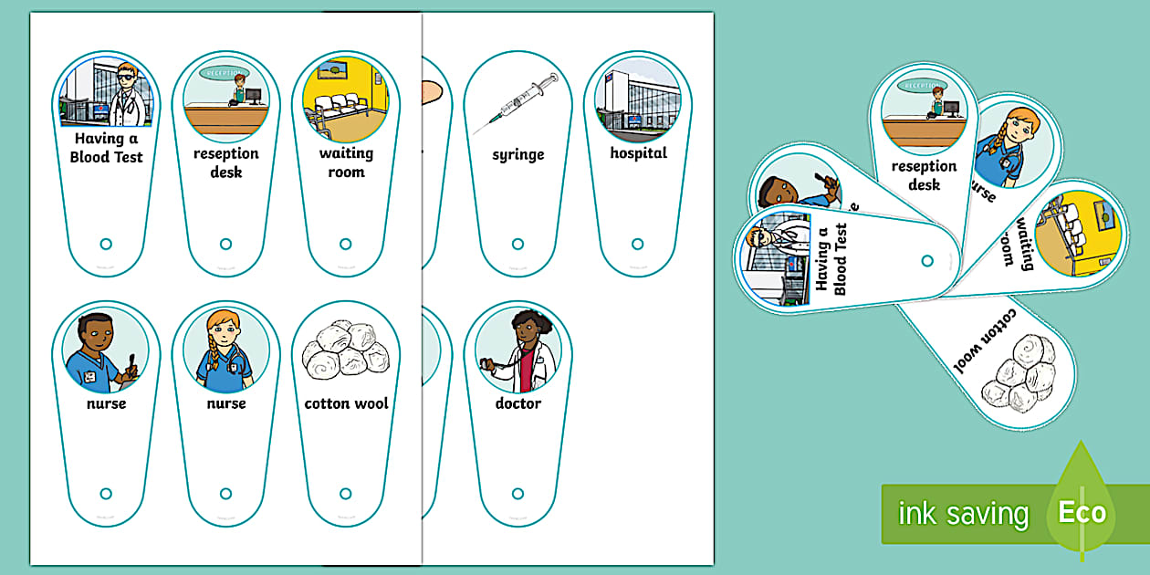 Editable Having a Blood Test Communication Fan - Twinkl