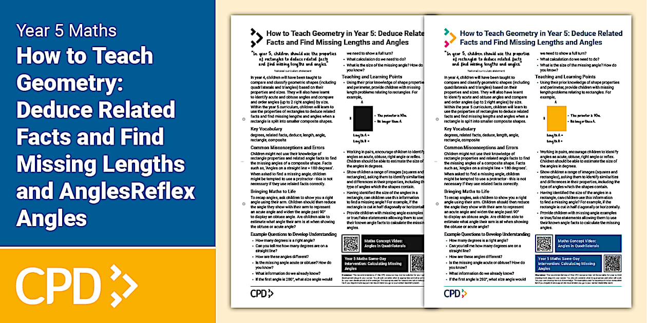 How to Teach Geometry in Year 5: Deduce Related Facts and Find Missing ...
