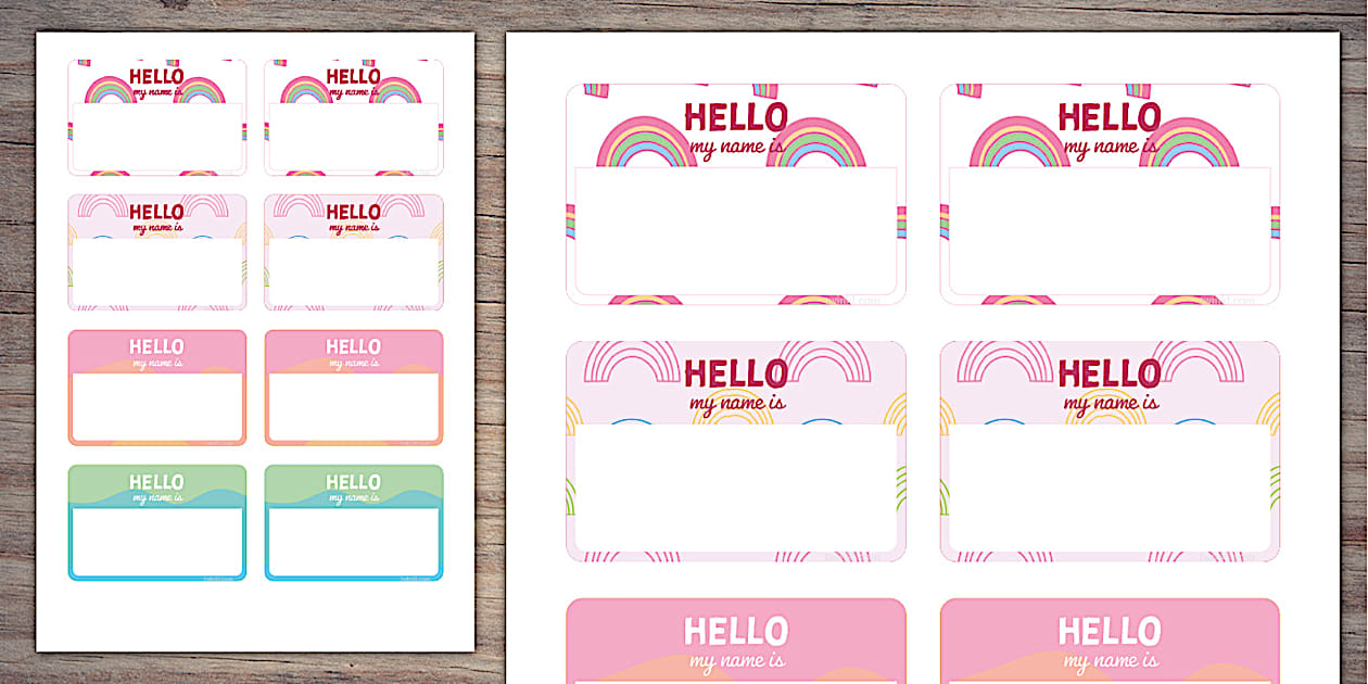 Pastel Rainbow Name Tags | Twinkl Party (teacher made)