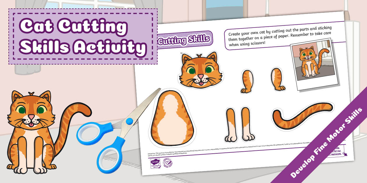 Cat Cutting Skills Activity