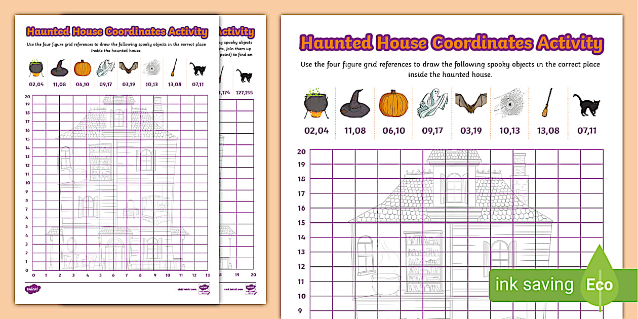 Halloween Coordinates Activity (teacher made) - Twinkl