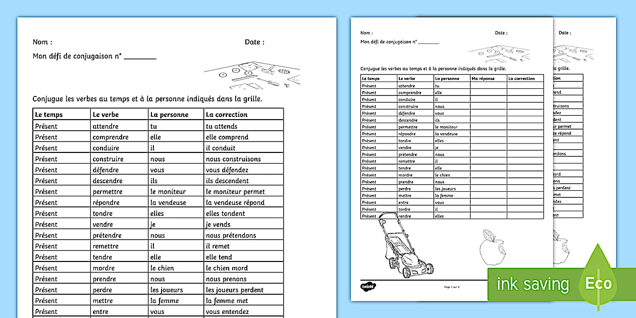 Défi de conjugaison : Les verbes en -RE
