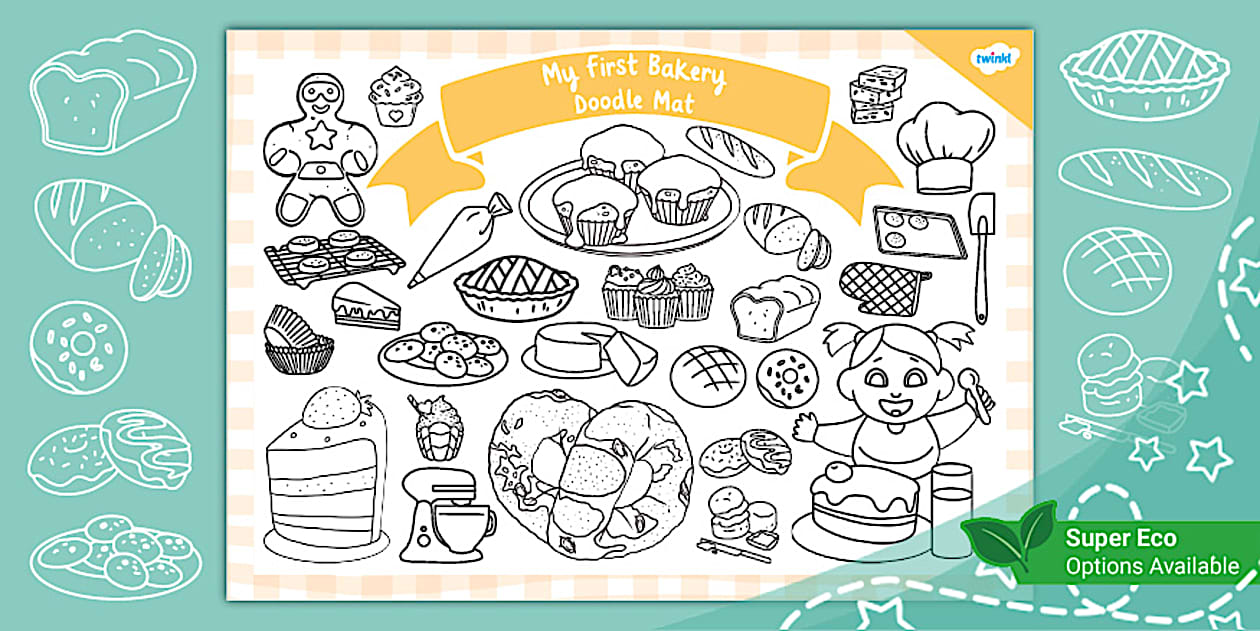 My First Bakery-Themed Doodle Mat (teacher made) - Twinkl