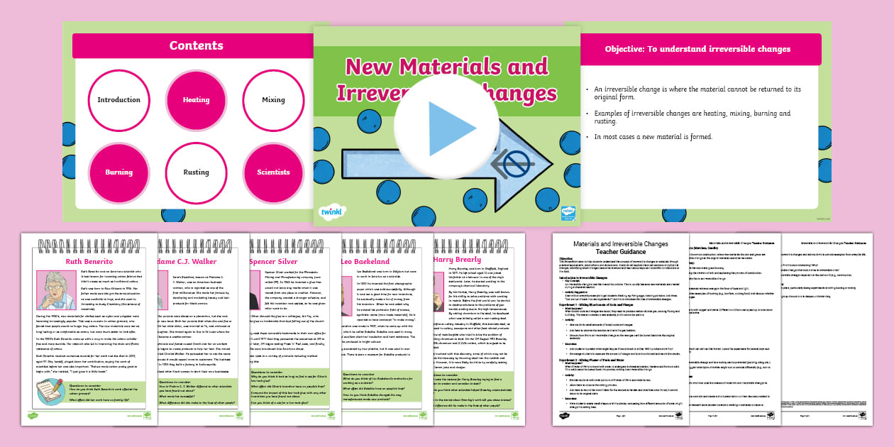 Materials and Irreversible Changes Lesson Pack - Twinkl