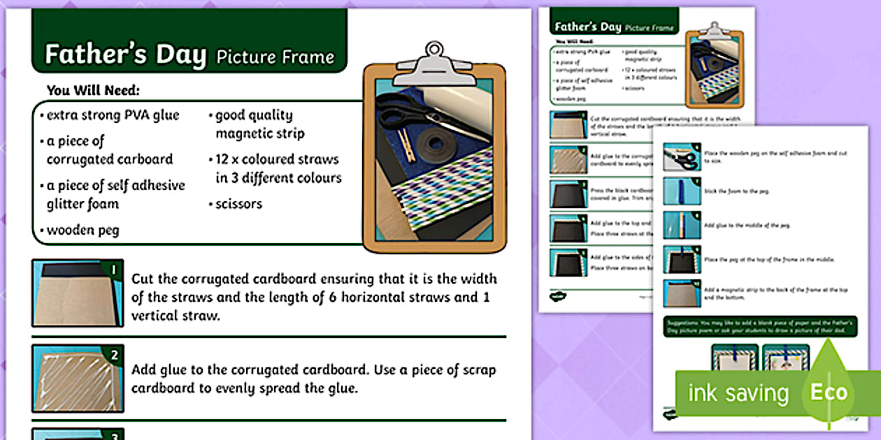Father's Day Picture Frame Craft Instructions - Australia