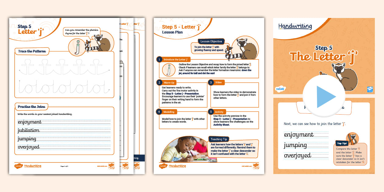 Step 5 Letter 'j' Pack Joined Handwriting Pack