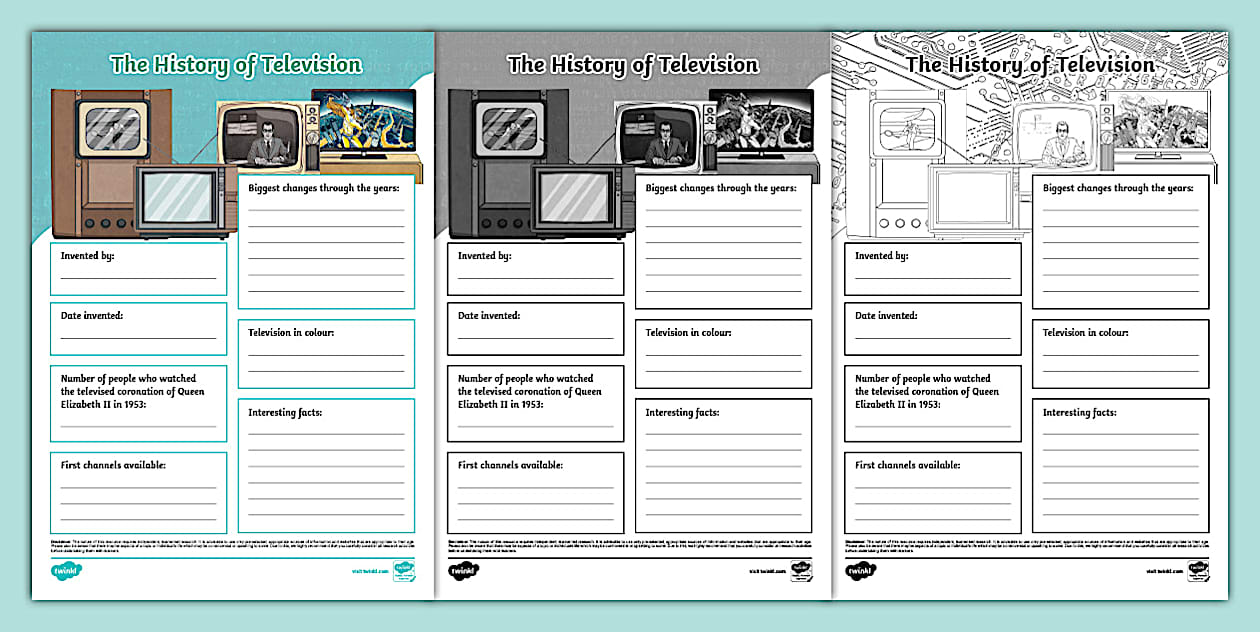 History of Television Fact File Template (teacher made)