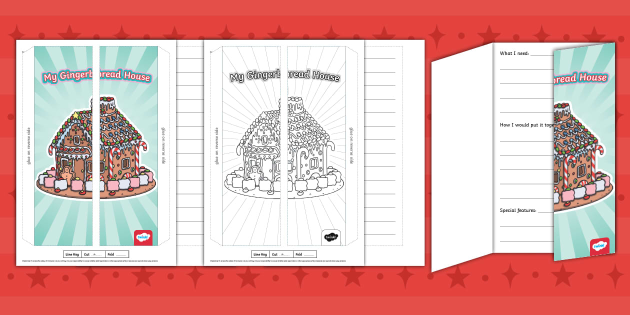My Gingerbread House Folding Writing Template (teacher made)