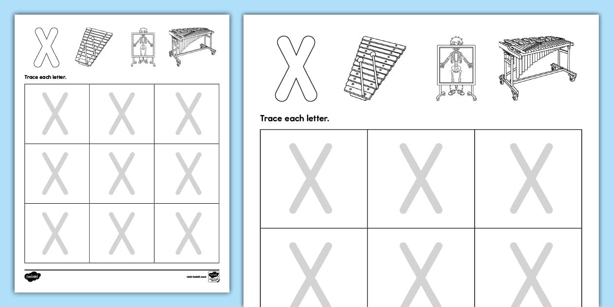 Uppercase Letter X Tracing Worksheet (Teacher-Made) - Twinkl