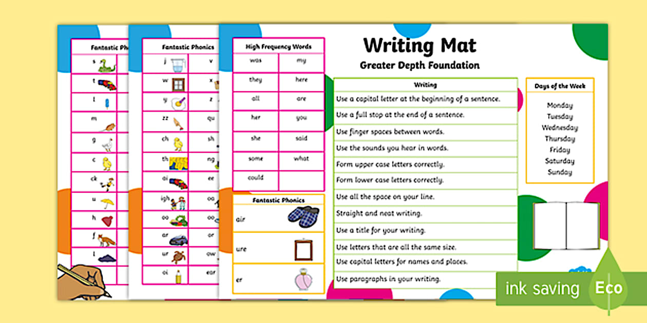 TAS Foundation Differentiated Writing Word Mats - Twinkl