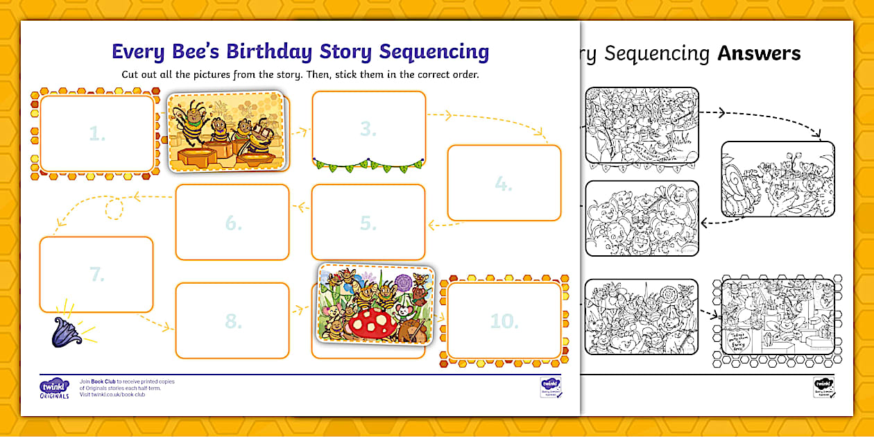 Every Bee's Birthday Story Sequencing Activity - Twinkl