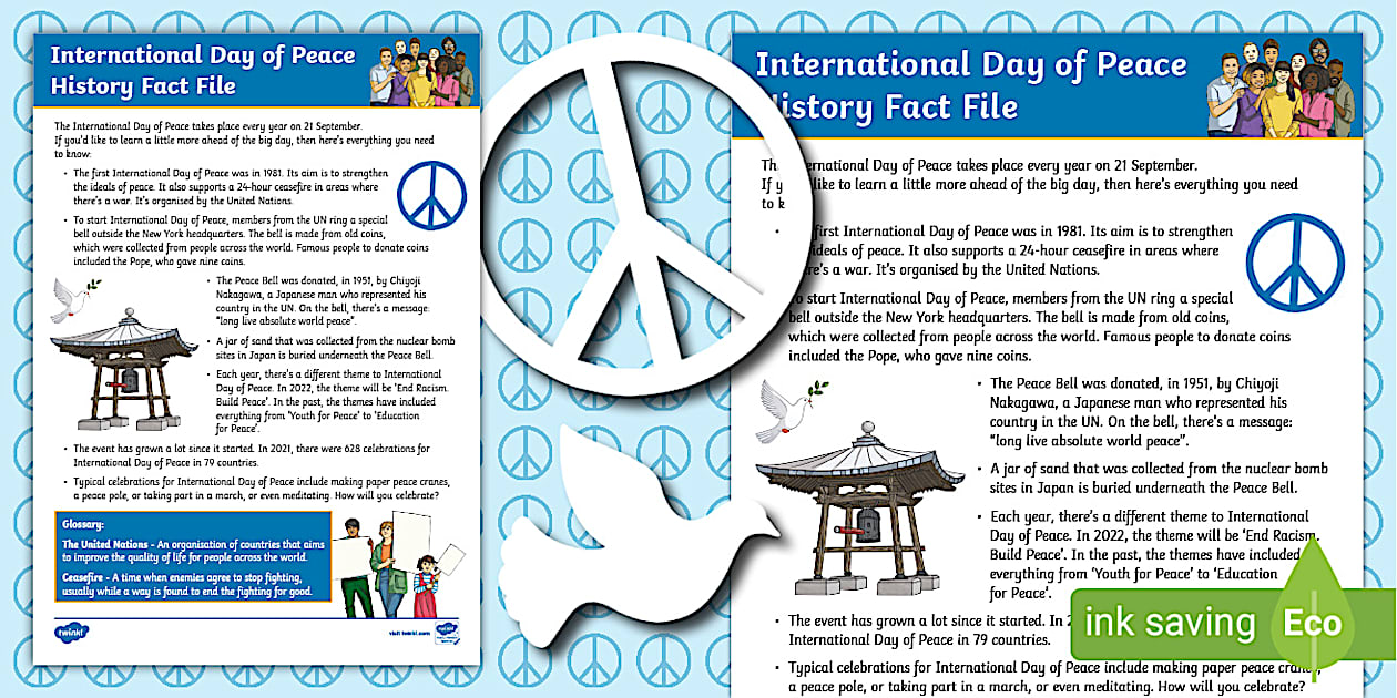 International Day of Peace History Fact File | Twinkl