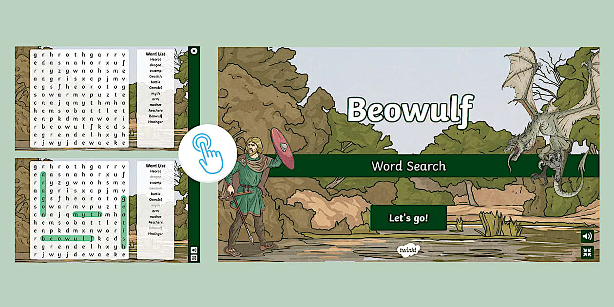 Beowulf Interactive Word Search (teacher made) - Twinkl