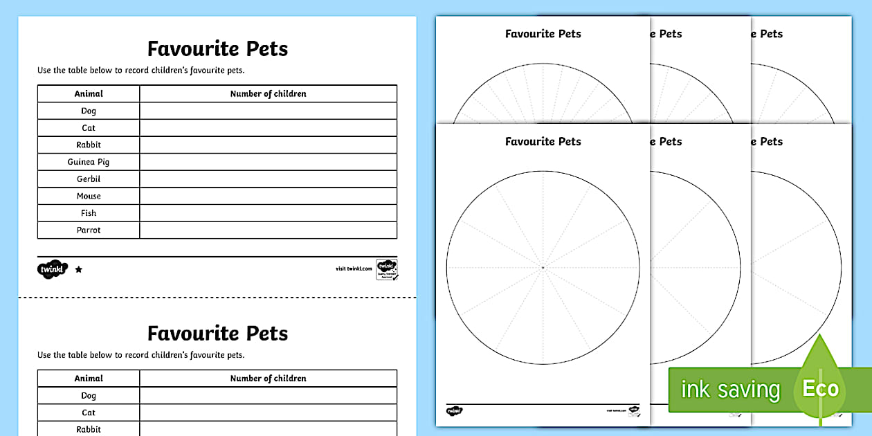 Editable Pie Charts - Differentiated Worksheets - Twinkl