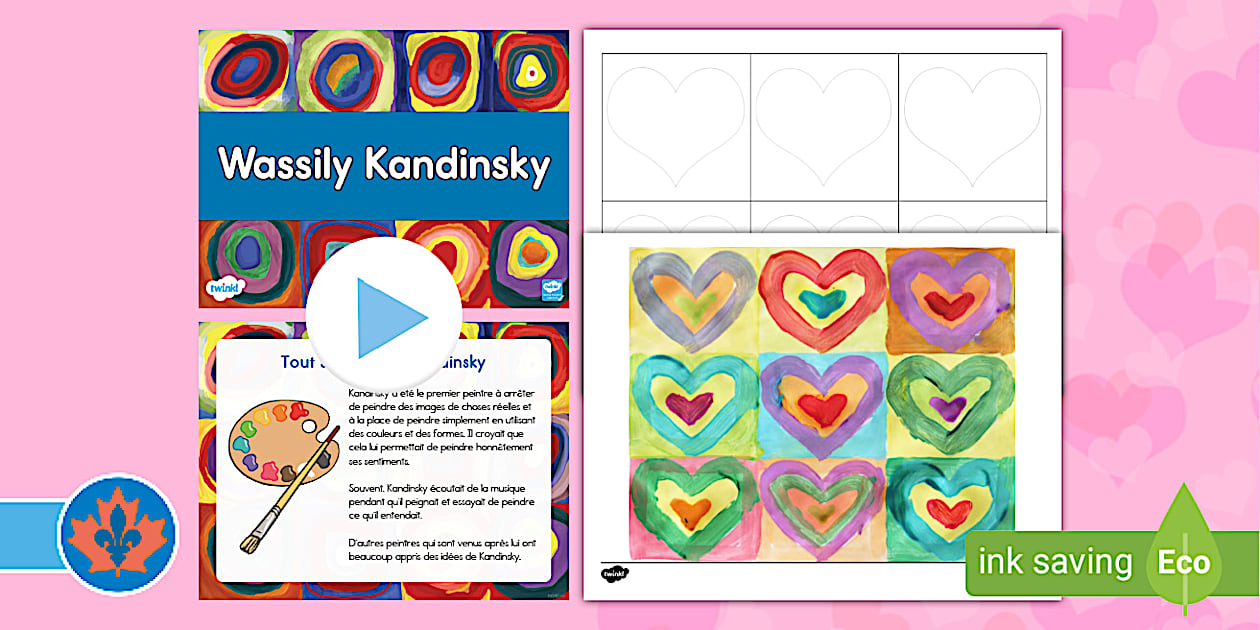 Kandinsky Valentine's Day Painting PowerPoint and Activity
